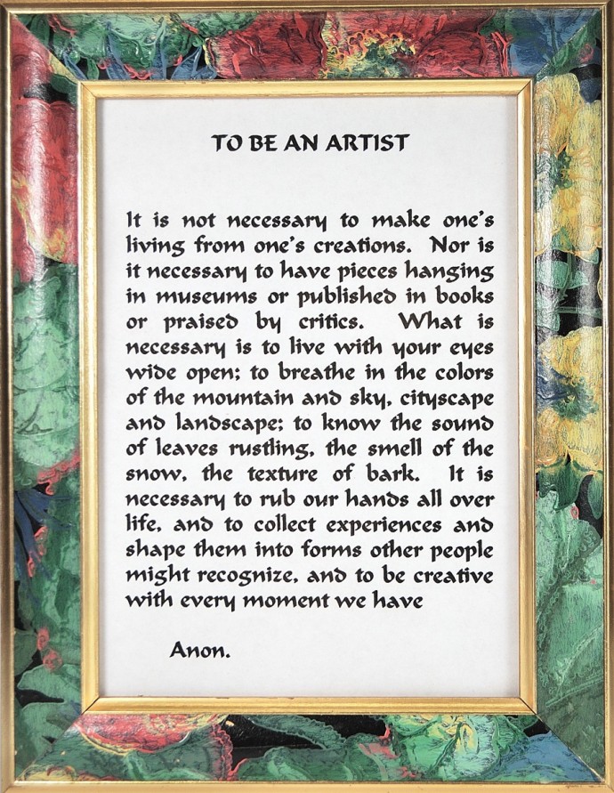 To Be an Artist – Ornametal Things